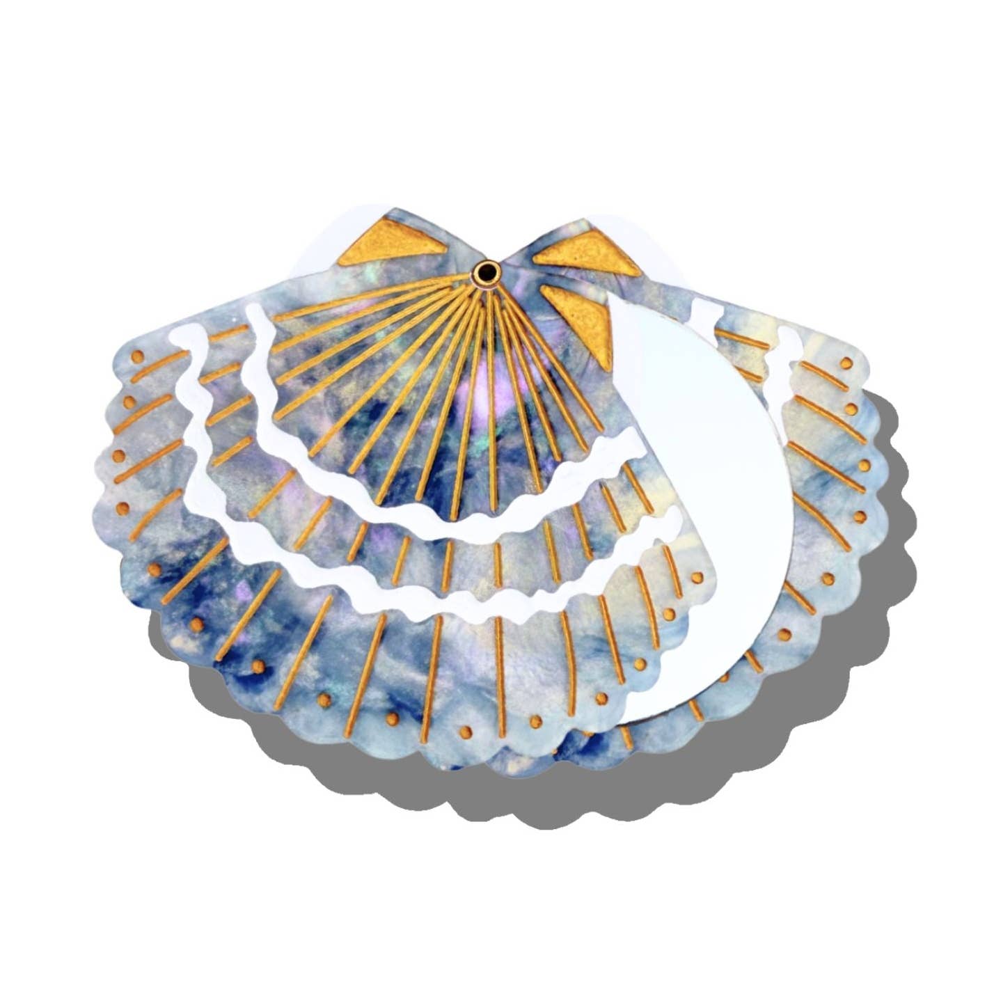 Hand-Painted Seashell Compact Mirror – Francis + Fern